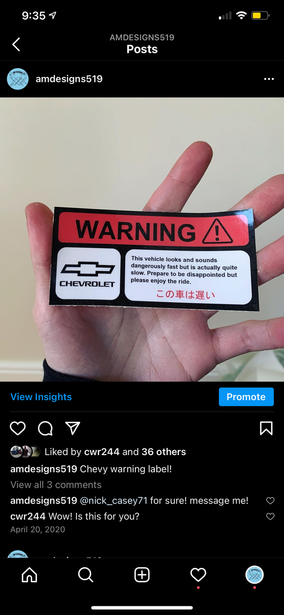 Warning label - Weatherproof Vinyl decal – AM Designs 519